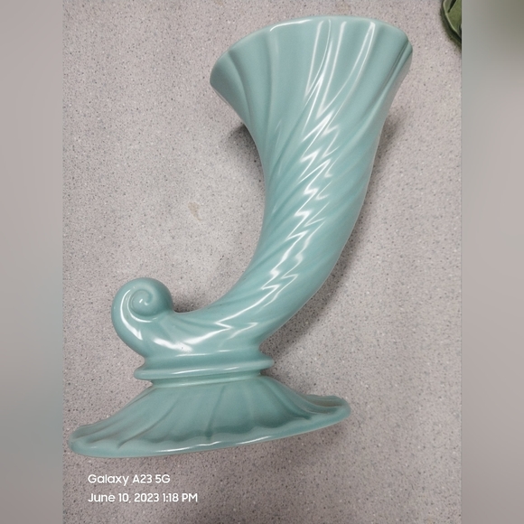 Royal Hager | Accents | Vintage Haeger Pottery Blue Cornucopia Vase ...